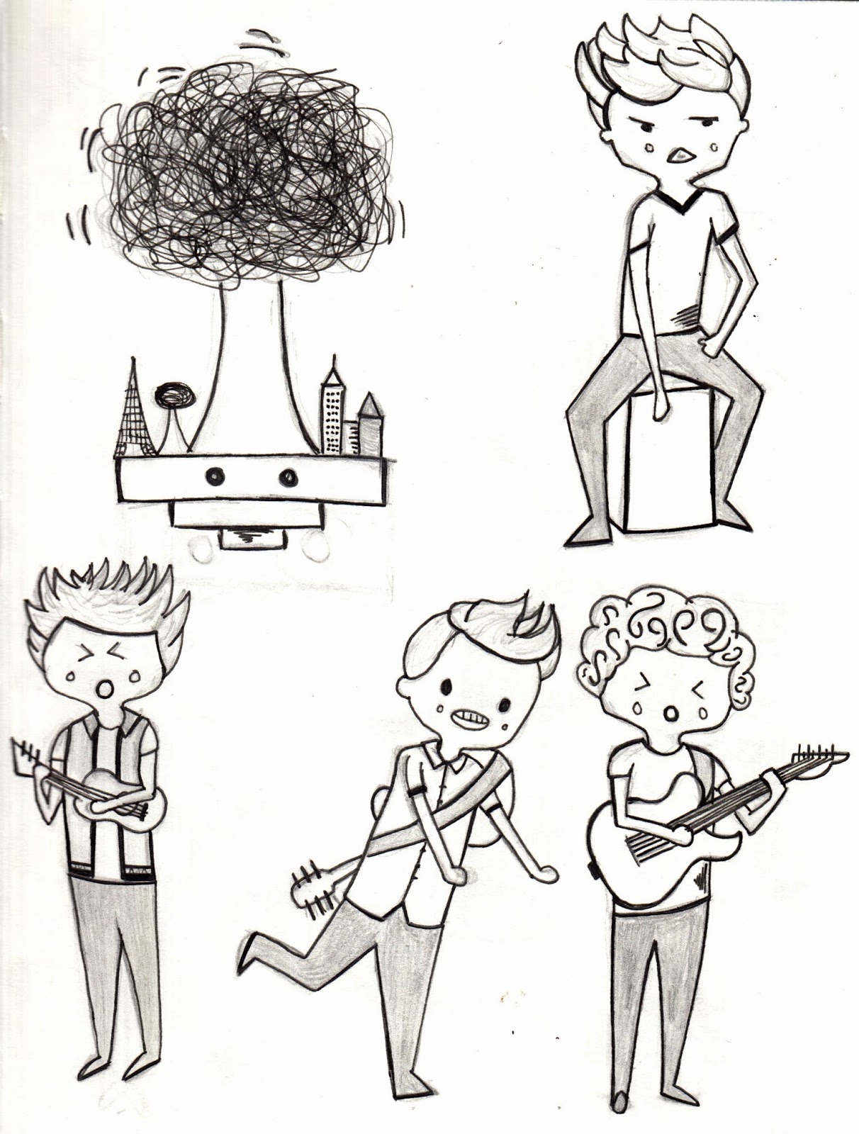 GCSE Graphics Unit 1: The Vamps Cartoon Drawings