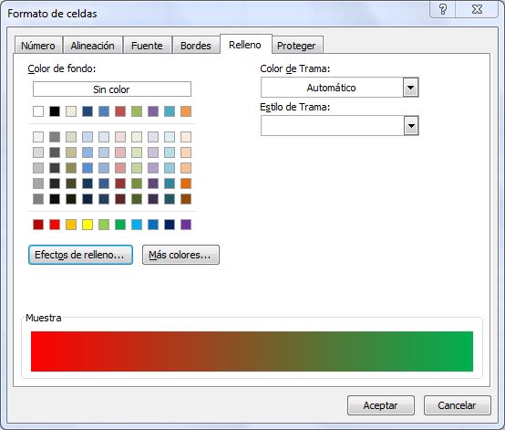 excel n' cia: Combinar colores en la celda