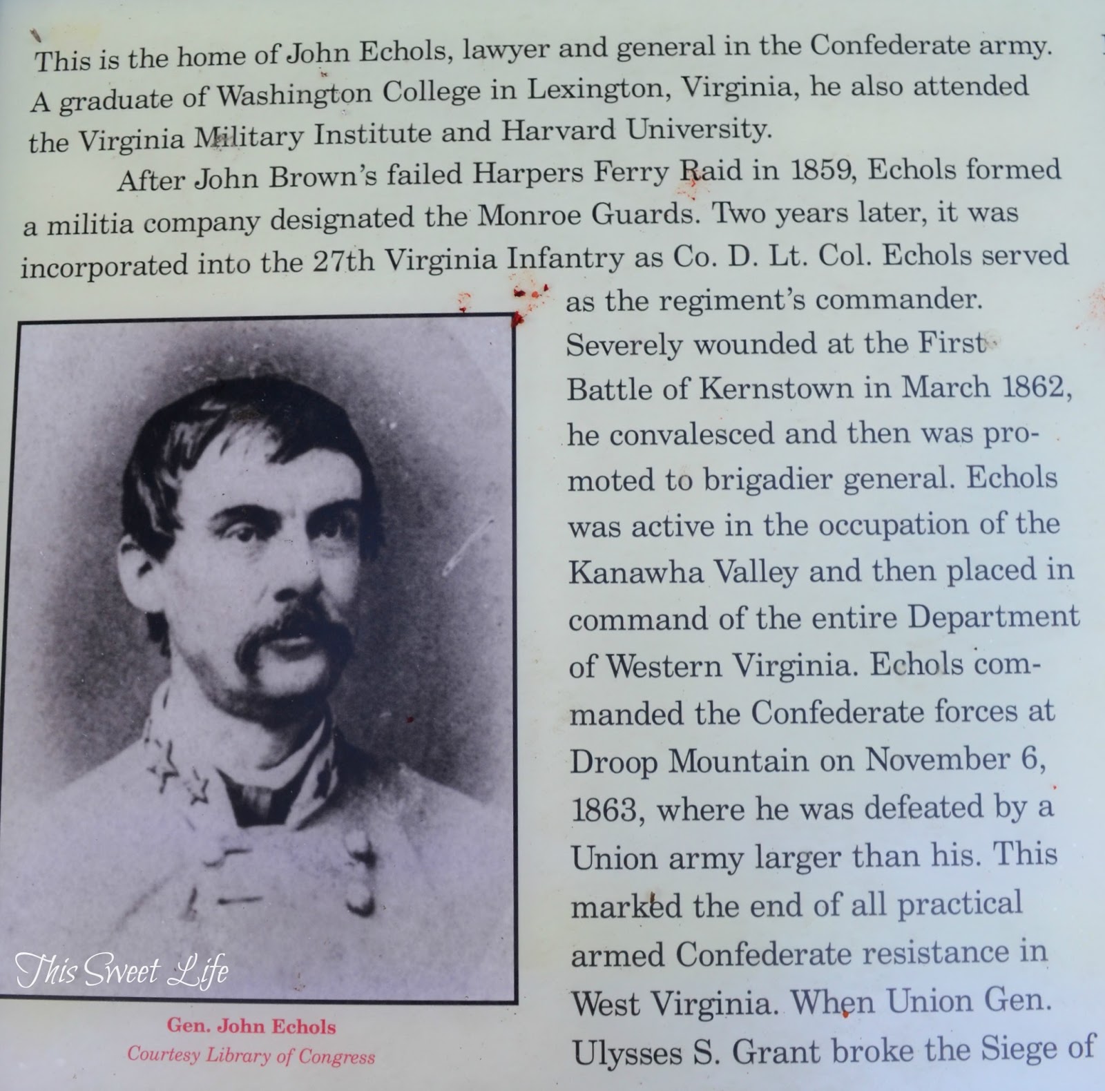 This Sweet Life: Touring History: The Gen. John Echols House