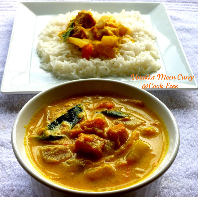 COOK-EZEE: Kerala Unakka Meen Curry - Dry fish curry with Raw Mango