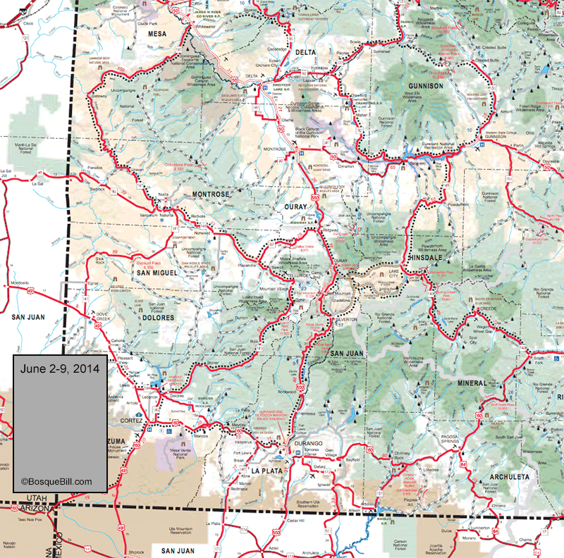 Bosque Bill's Backroads: SW Colorado - June 2014 - Part 1