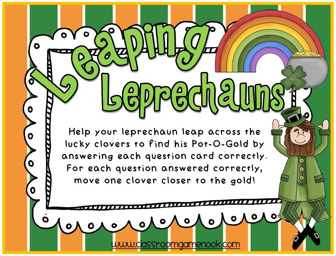 The Classroom Game Nook: Hello to March and St. Patrick's Day Freebies!