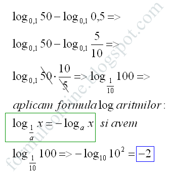Logaritmi exercitiu rezolvat 12 - formuleonline