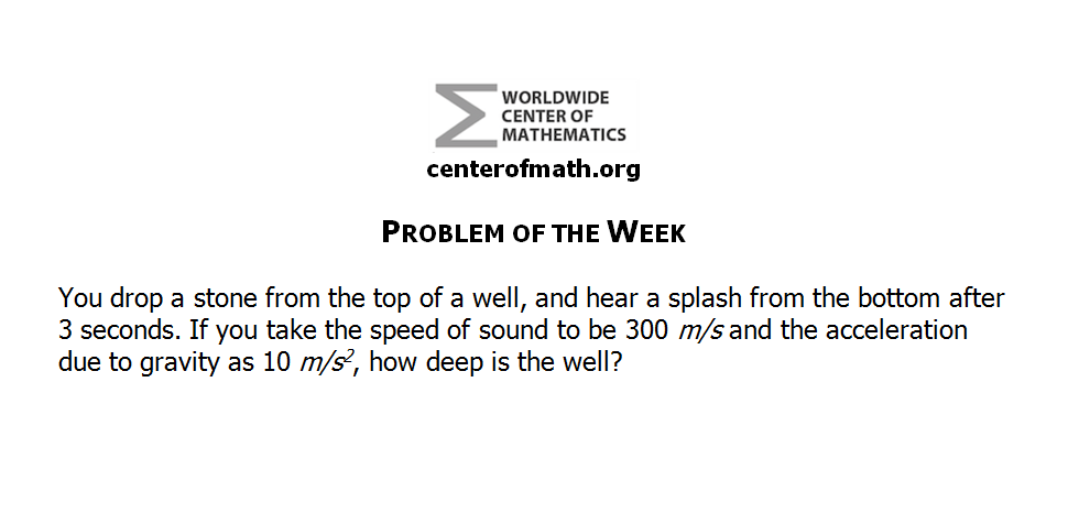 The Center of Math Blog: Problem of the Week