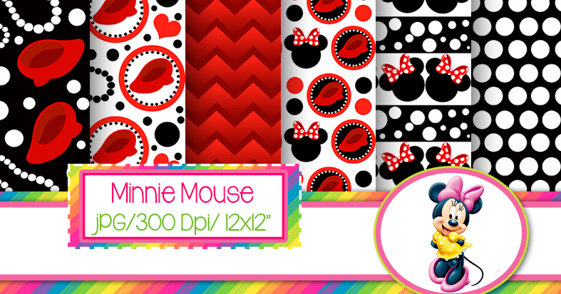 Minnie Mouse Digital Paper Part 1 - EMBROIDERY AND DIGITAL FILES