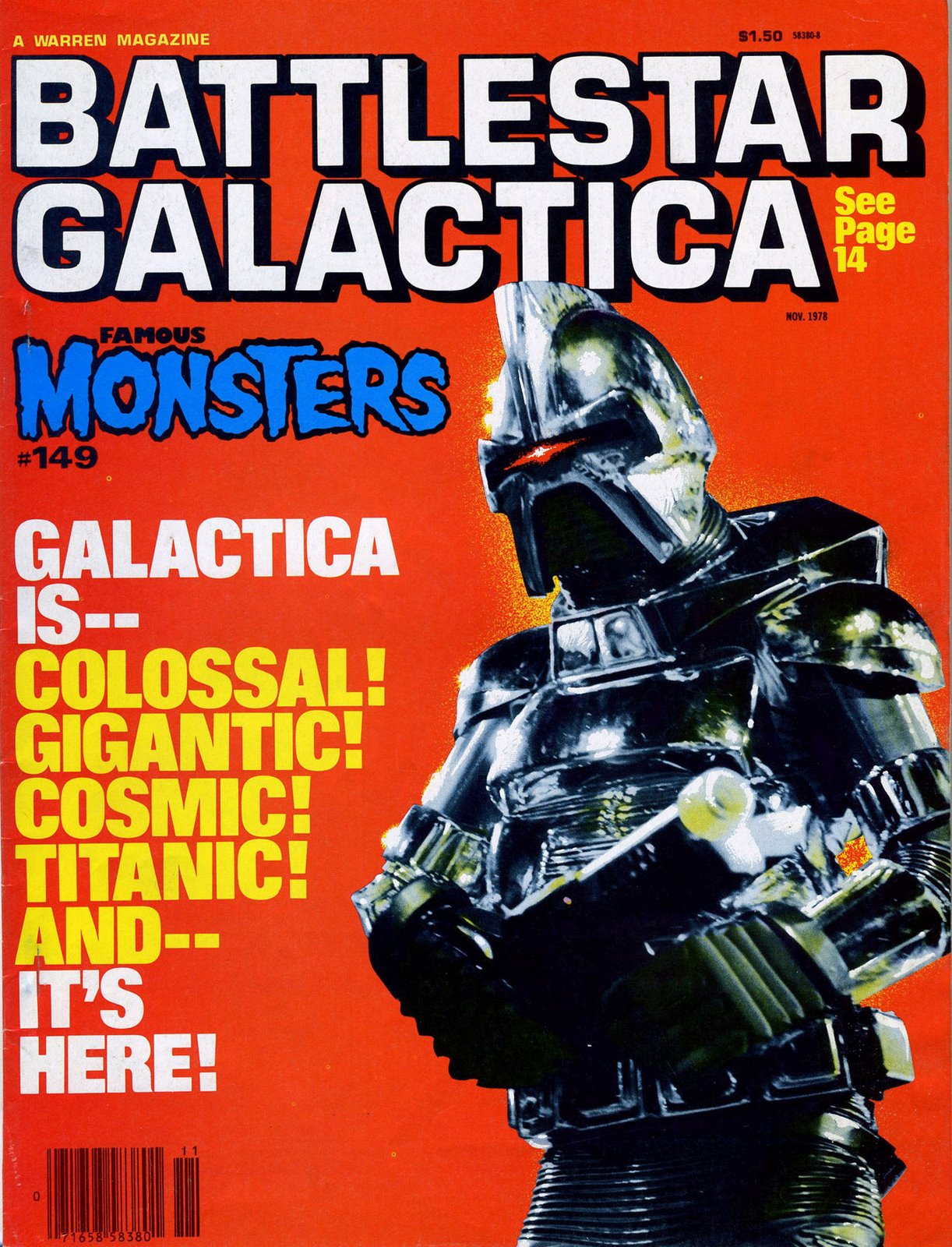 Original BSG on the cover of Famous Monsters, November 1978 : r/BSG