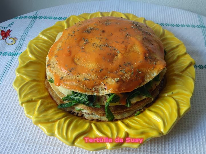 Bolo de crepes salgado - Tertúlia da Susy