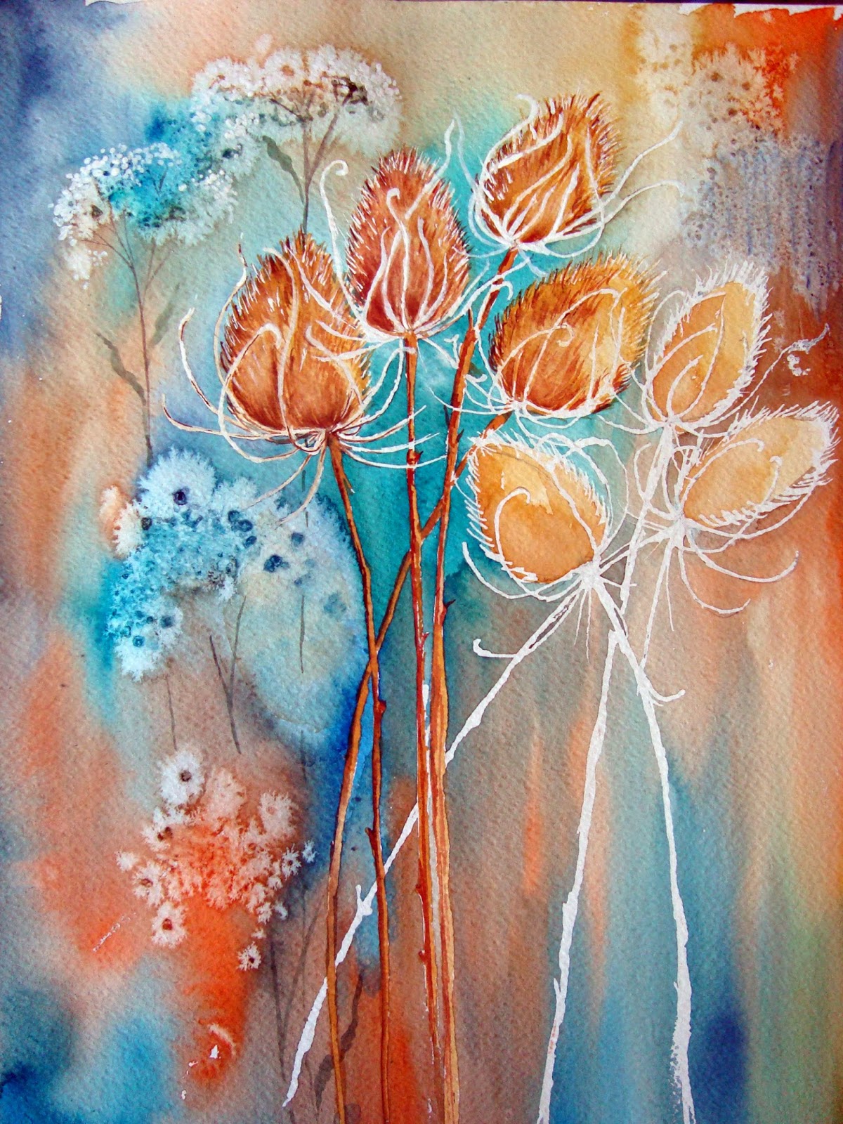 Watercolour Florals: Teasels