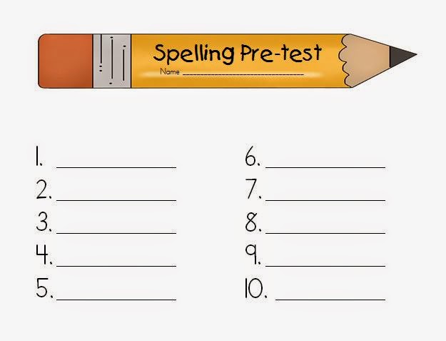 Classroom Freebies Too: Spelling Pretest and Test Papers