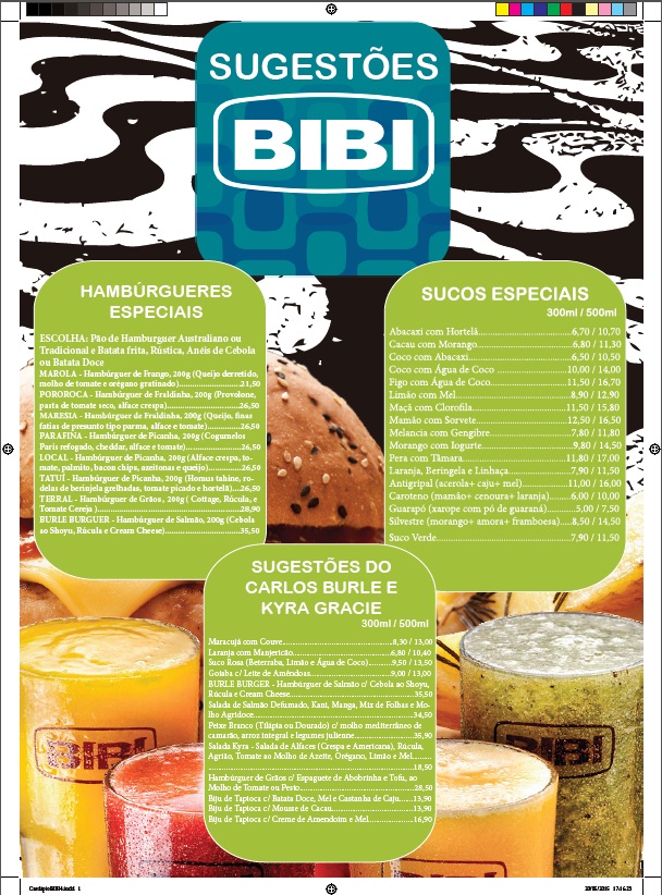 Nyck Design: Cardápio Bibi Sucos
