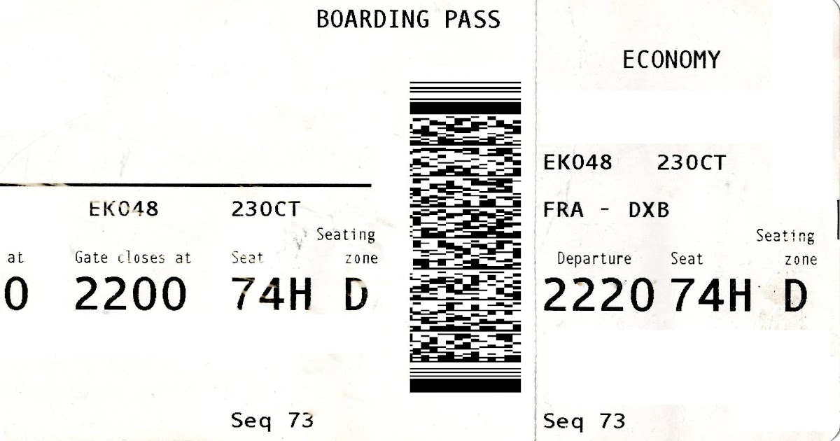 The traveler's drawer: [EMIRATES]. Boarding Pass for the flight EK048 ...
