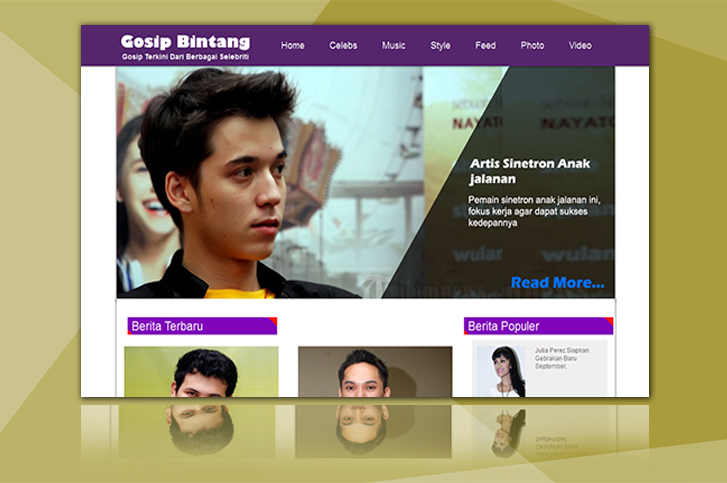 Desain Website Berita dan Gosip Selebriti Menggunakan HTML dan CSS