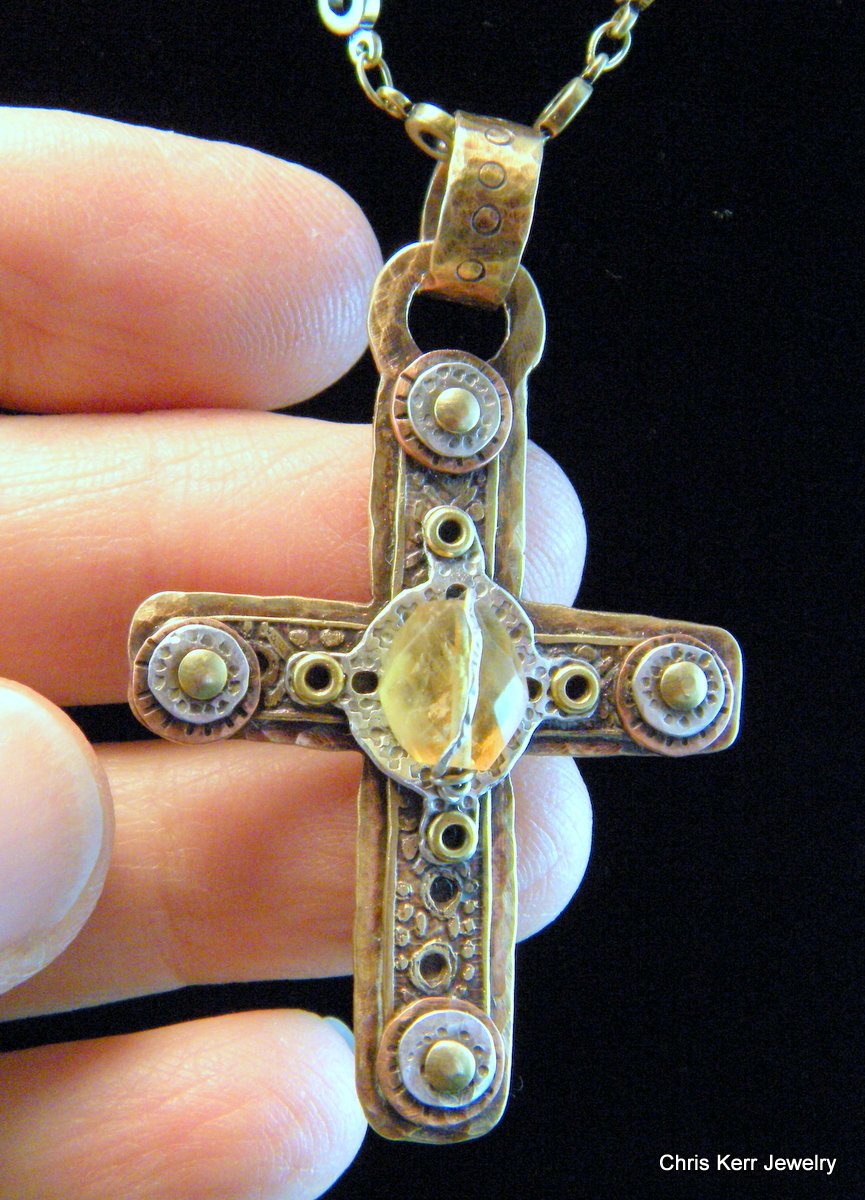 Chris Kerr Jewelry: "Beloved" Mixed Metals Cold Connected Cross
