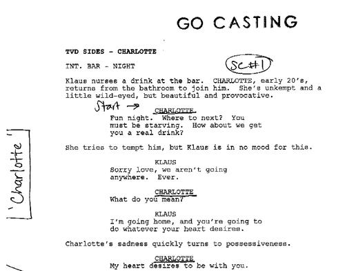 The Vampire Diaries Forever: Season 4 Charlotte-Klaus scene script.!