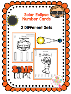 Solar Eclipse Number Practice 1-10 ~ Preschool Printables