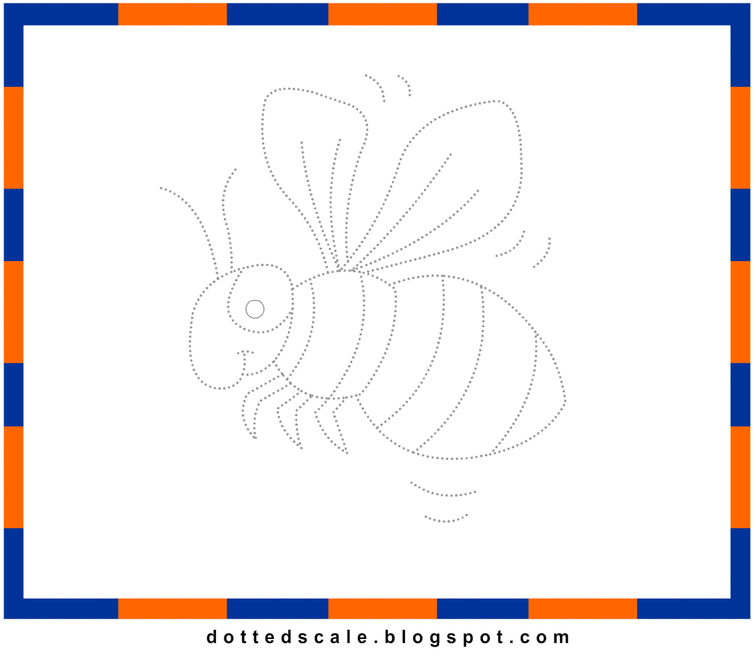 Printable Dotted Drawing Pictures: Bee Dotted