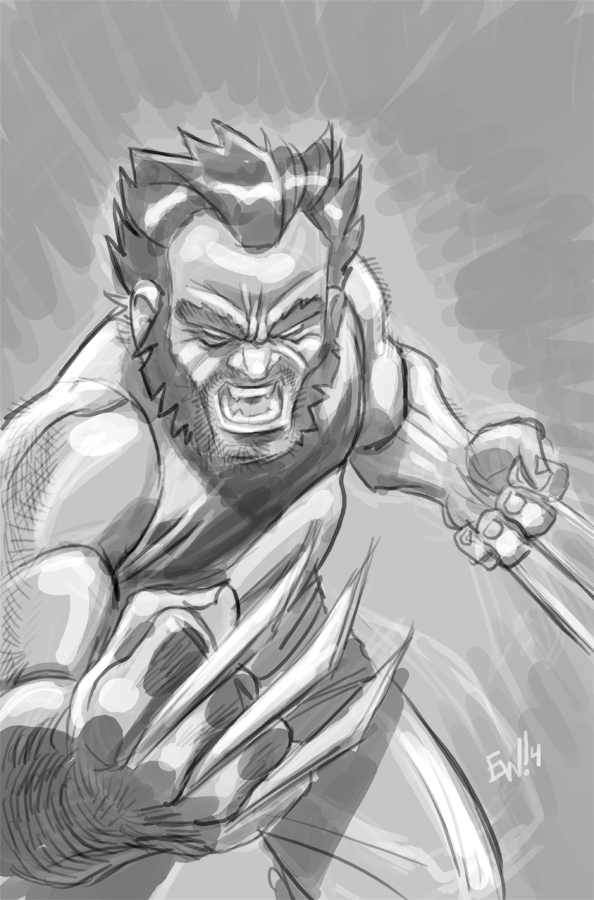 The Human Wolverine - Warmup Sketch | EryckWebbGraphics