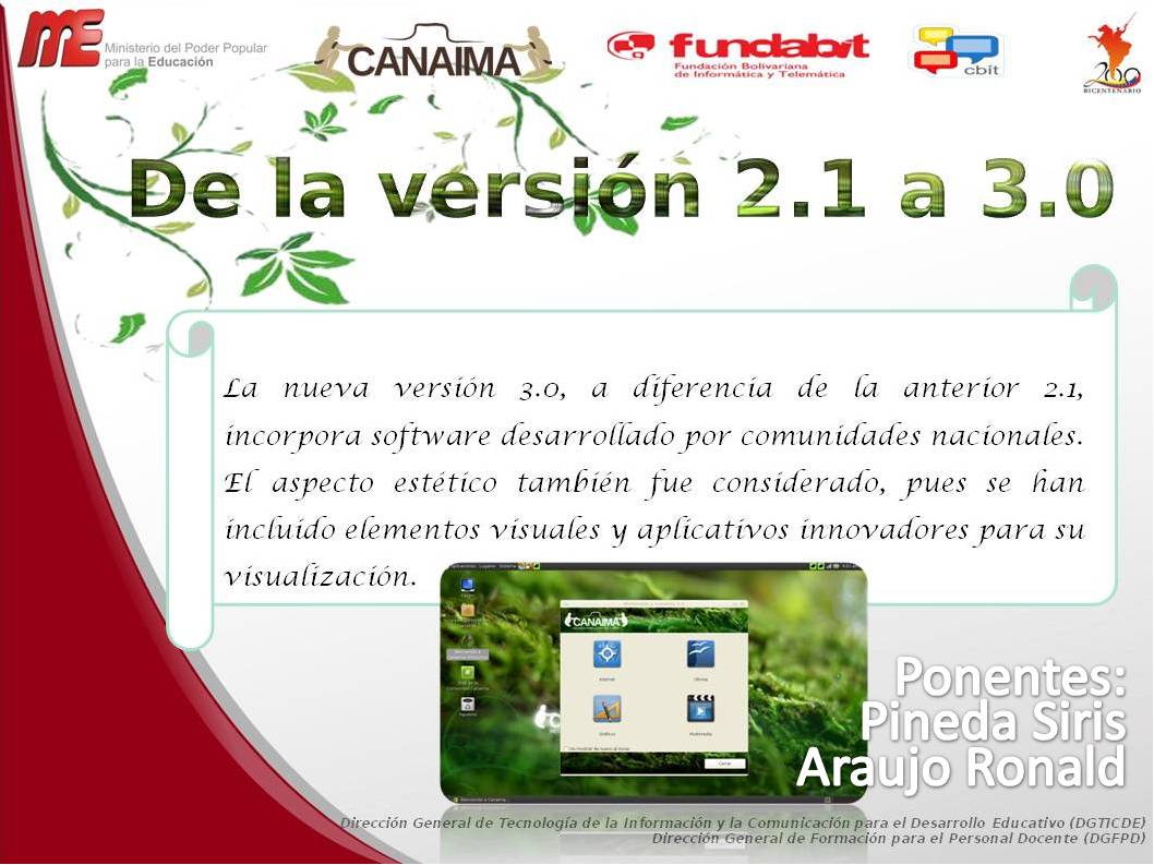 .: PONENCIA: CANAIMA 3.0. CON SELLO VENEZOLANO
