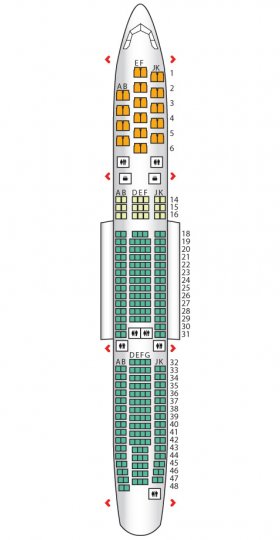 "up,up and away?": AF A340 cabin layout