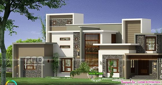 3164 sq-ft wide luxury contemporary home - Kerala Home Design and Floor ...
