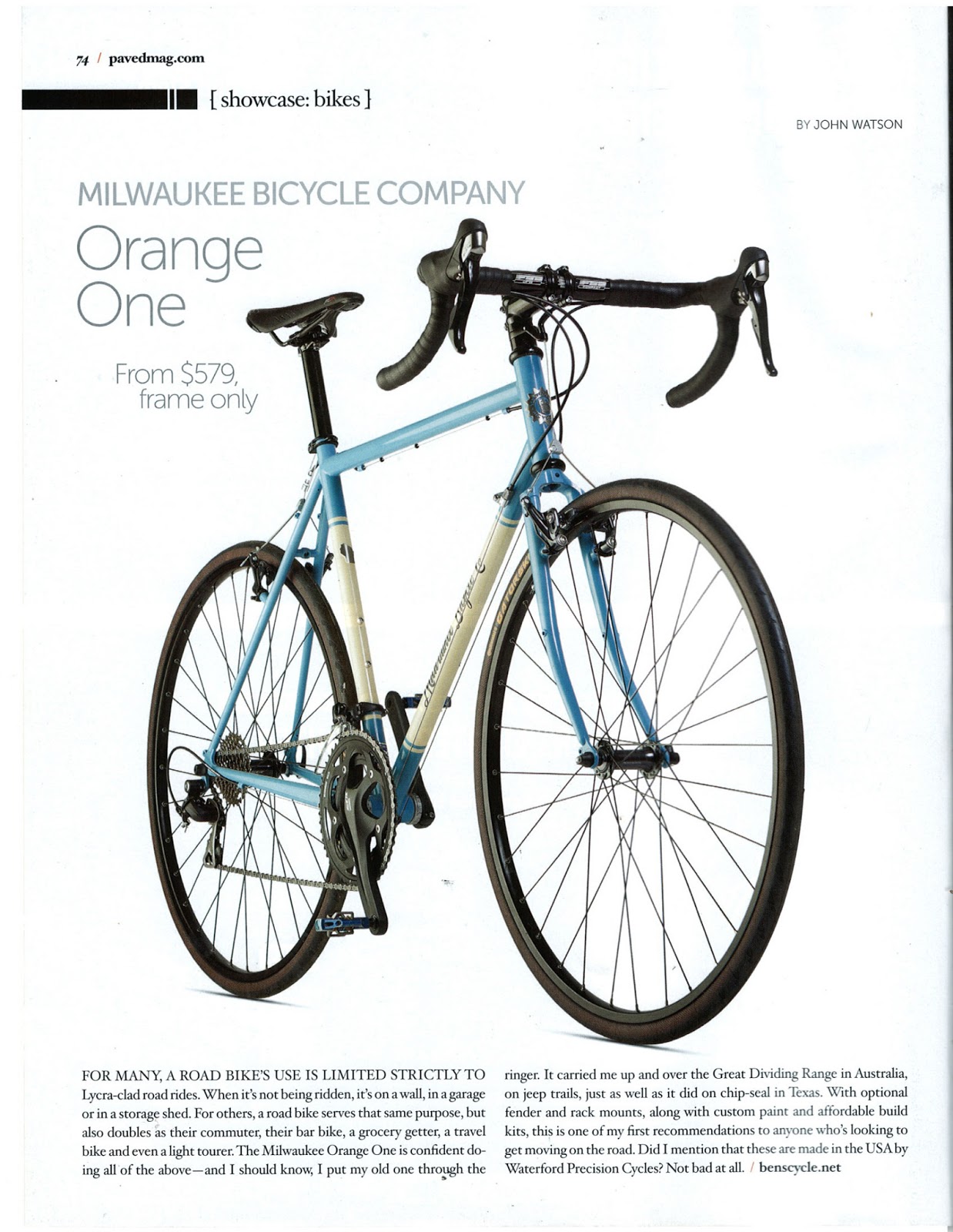 Ben's Cycle: Milwaukee Bicycle Co. Road Bike in Paved Mag