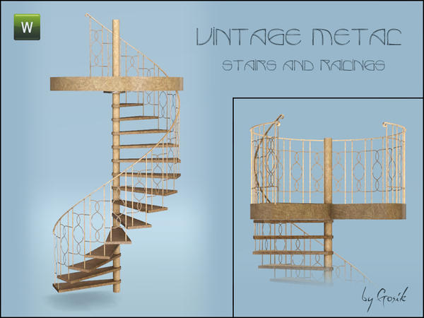 My Sims 3 Blog: Gosik's Vitage metal spiral stairs and railings