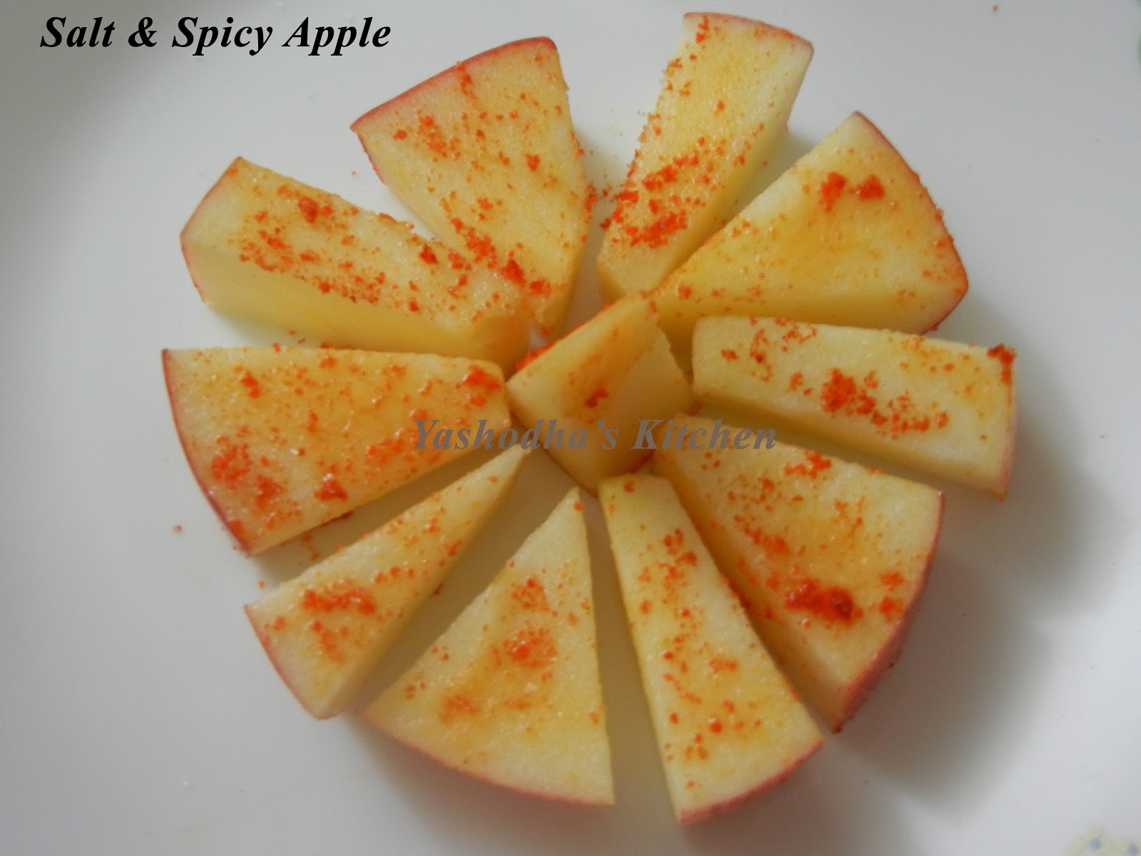 Yashodha's kitchen: SALT AND SPICY APPLE SNACK