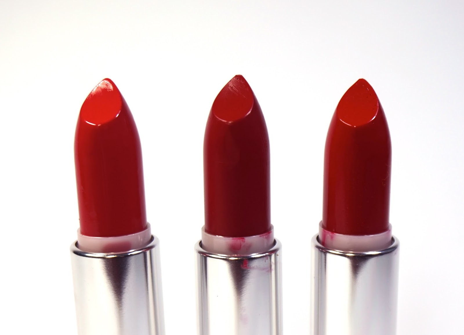 Maybelline Color Sensational Red Lipsticks Review + Swatches