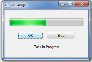 wxpython widgets wx.Gauge | Tutorial101