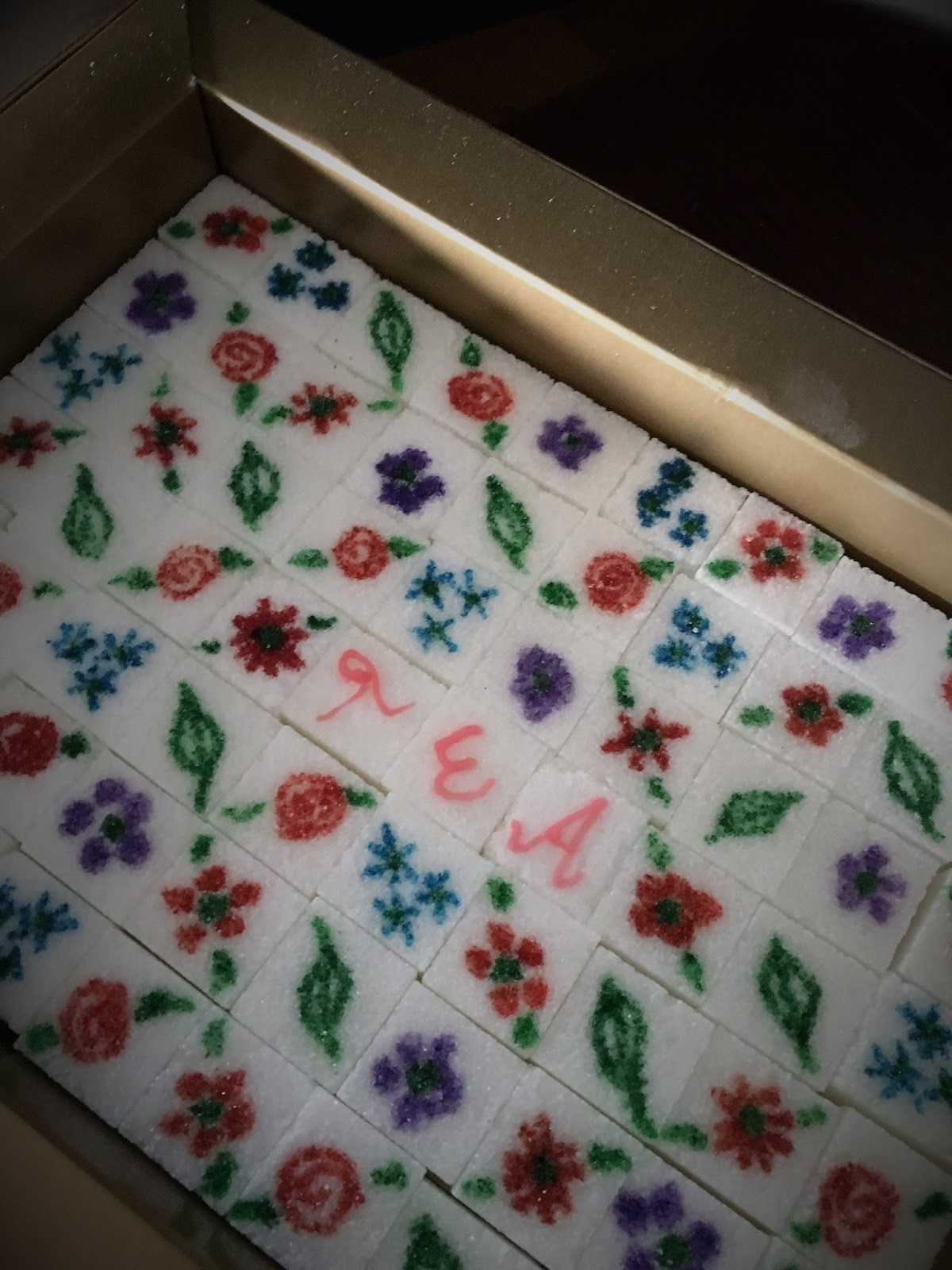 A Tray of Bliss: A Homespun Year...Decorated sugar cubes...