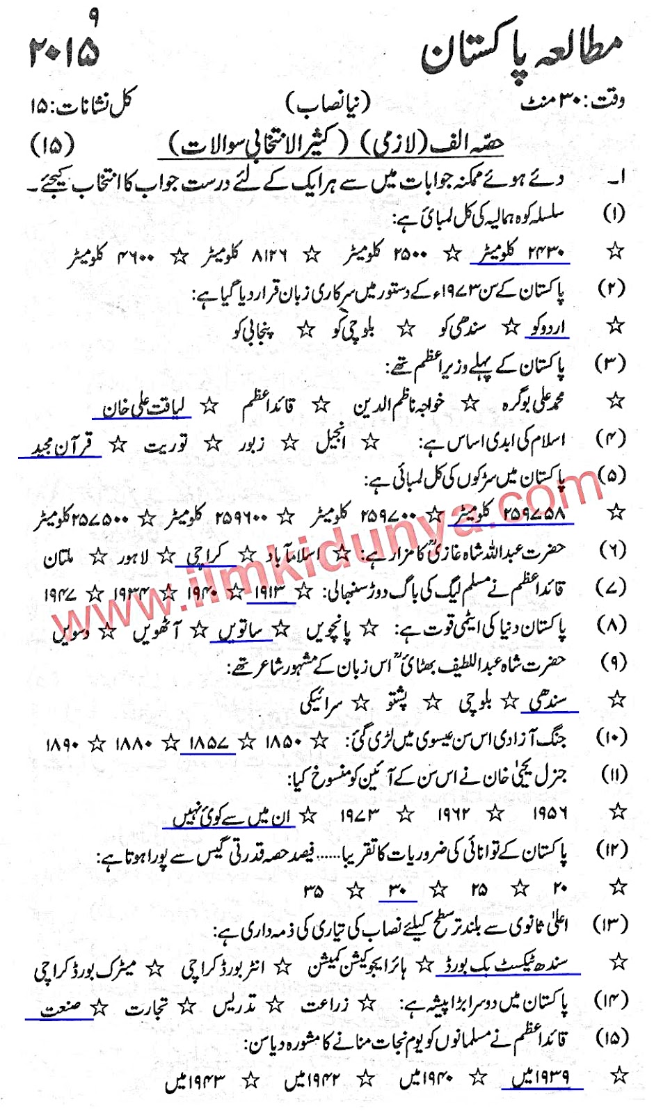 Education Is The Key To Success: Pakistan Studies (Urdu)- For Class IX ...