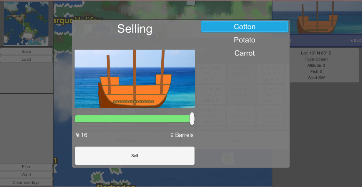 The Making of a Ham: Dev Blog- Sea Trading Game. Selling goods, adding ...