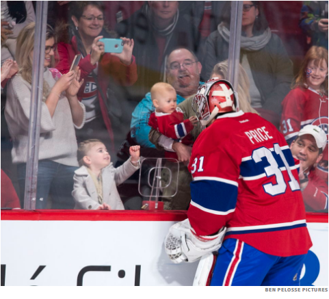 Carey Price's daughter at the Bell Center to cheer her dad - sizzled Feed