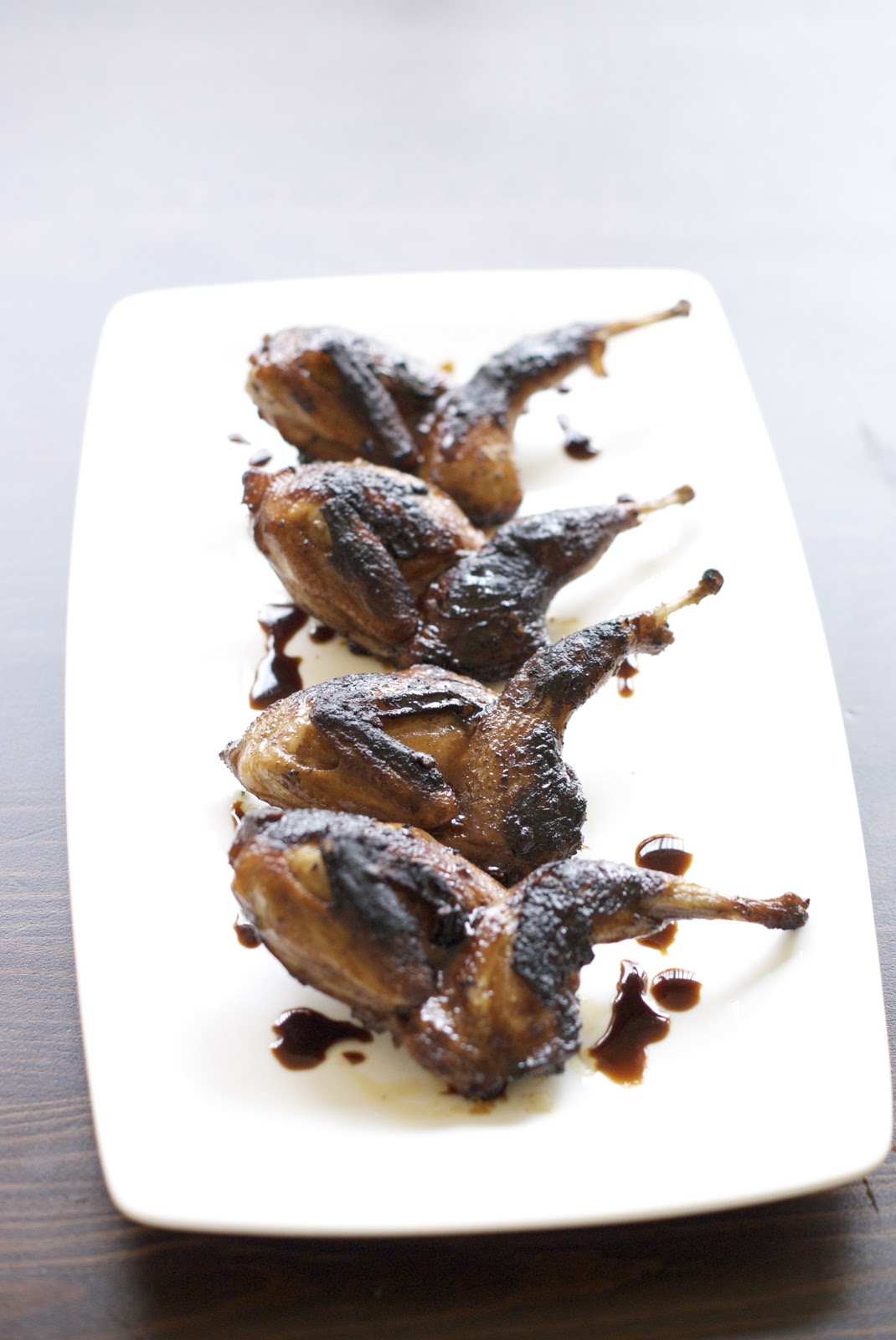 Sketching a Plate: Asian Glazed Pan Fried Quail with Sweet Soy Reduction