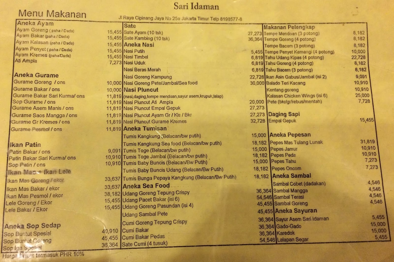 Inspirasikukeni: Sari Idaman, rumah makan idaman keluarga (**)