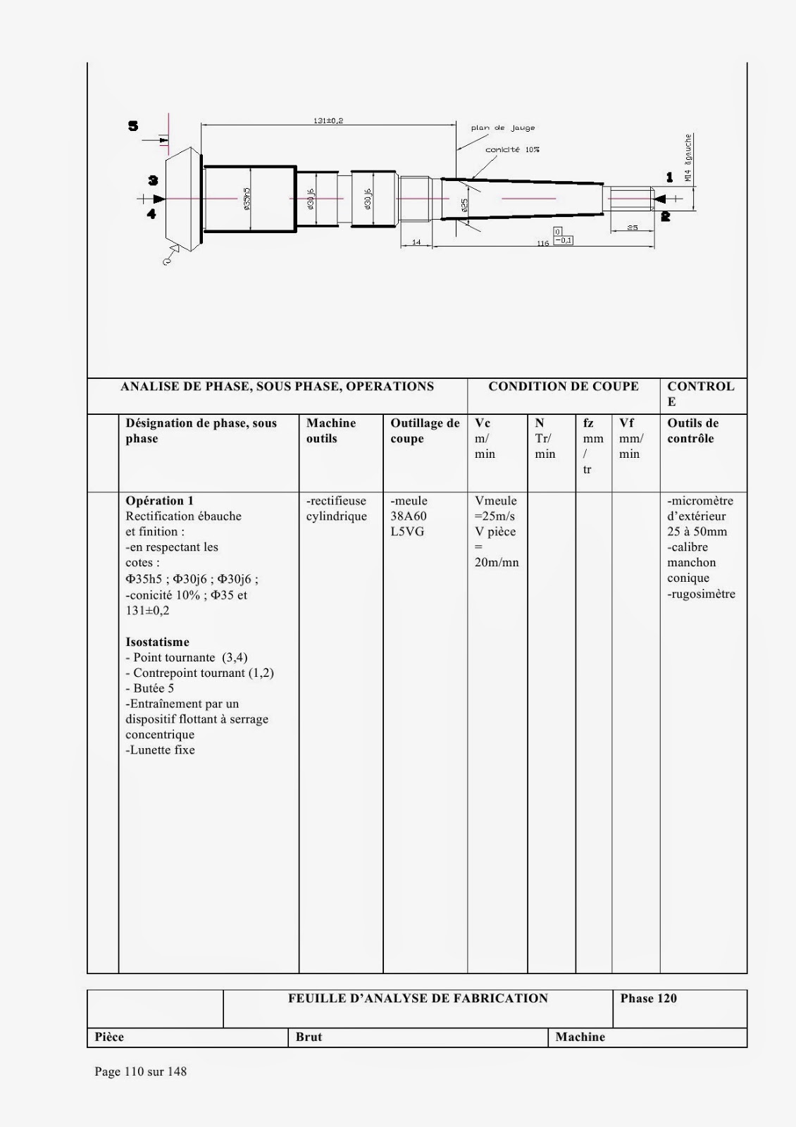 Technicien en Fabrication Mécanique: DOSSIER DE FABRICATION