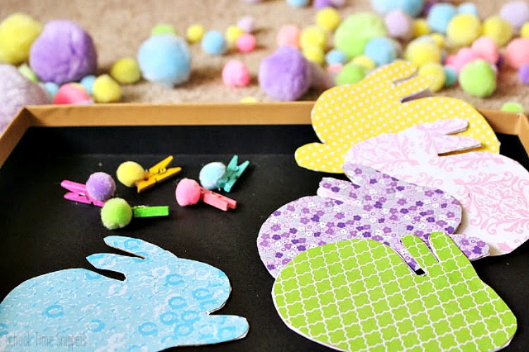 Color Matching Bunny Tails: Spring Activity for Toddlers | School Time ...