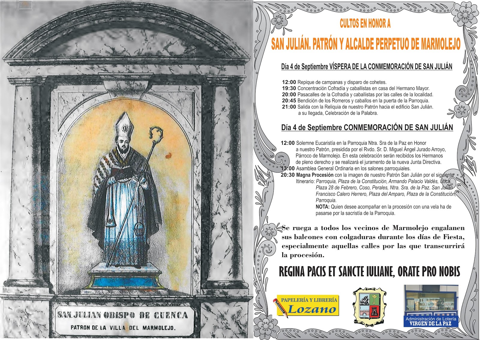 Cofradía de Nuestra Señora de la Paz y San Julián: agosto 2015