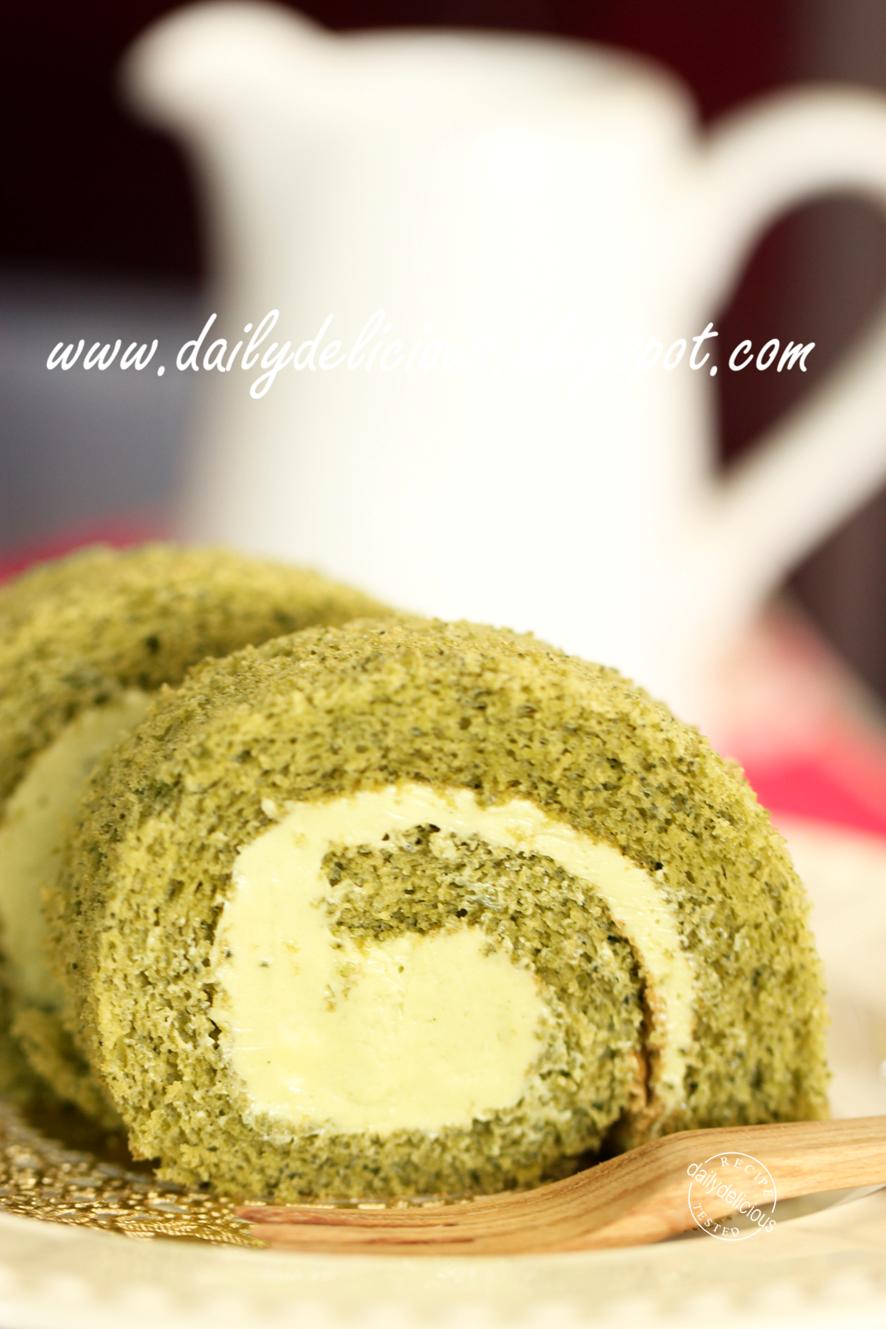 dailydelicious: 抹茶ロールケーキ: Greentea roll cake, Coming back to something ...