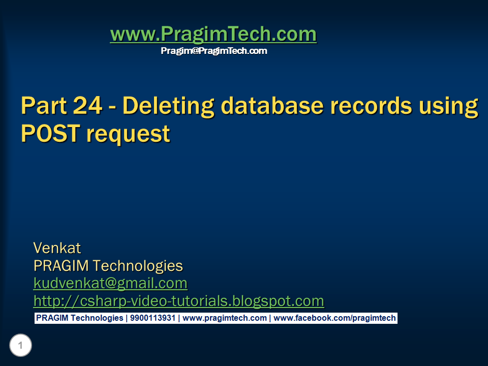 Sql Server Net And C Video Tutorial Part 24 Deleting Database Records Using Post Request 2211