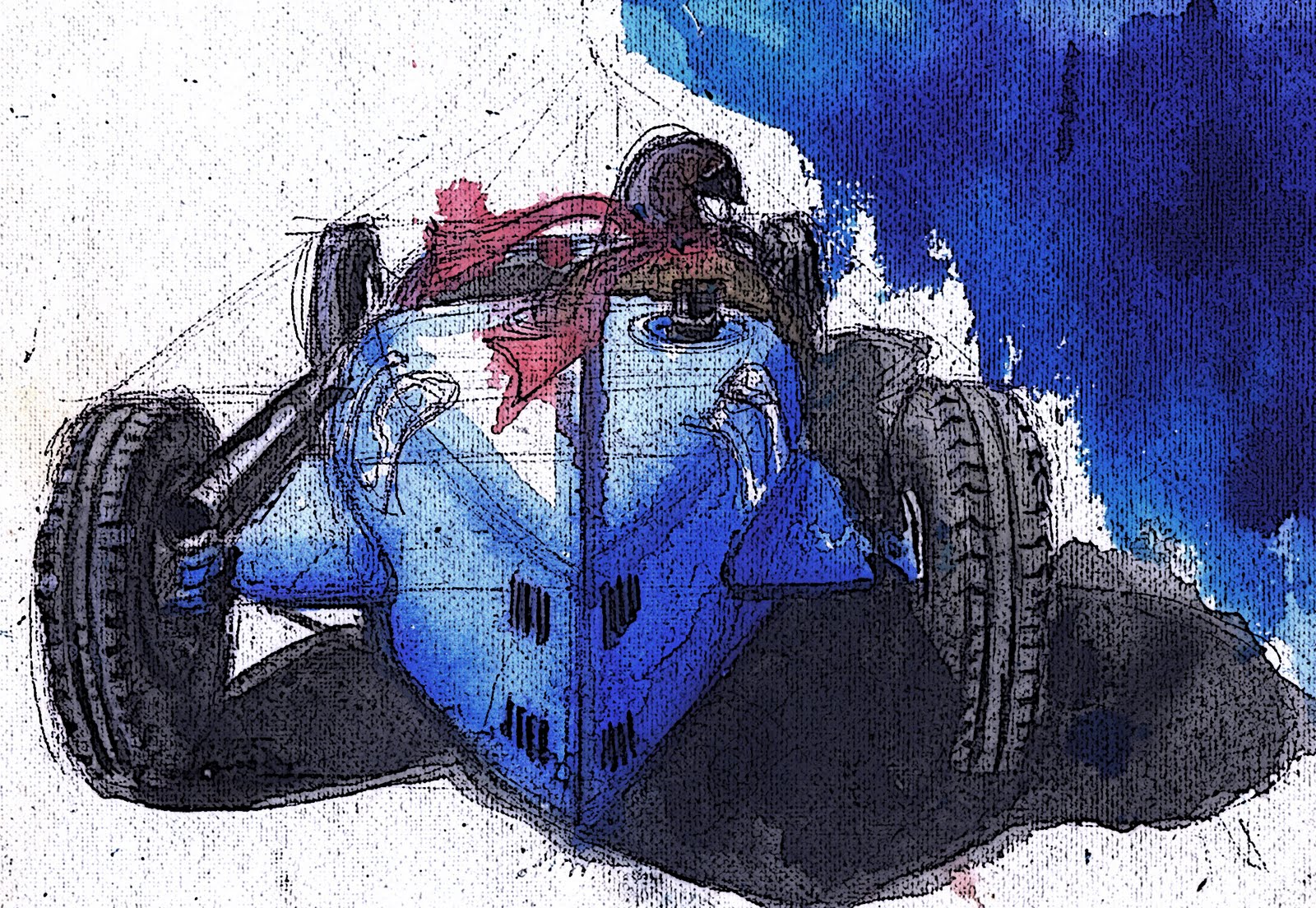 Sketch Toast: Bugatti Type 35, Watercolor