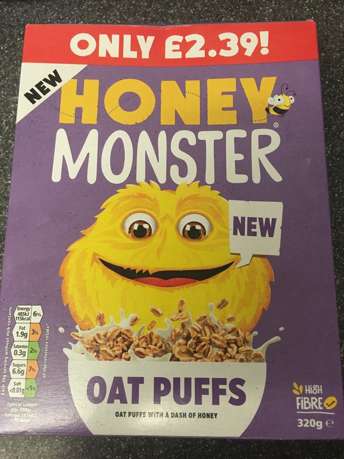 A Review A Day: Today's Review: Honey Monster Oat Puffs