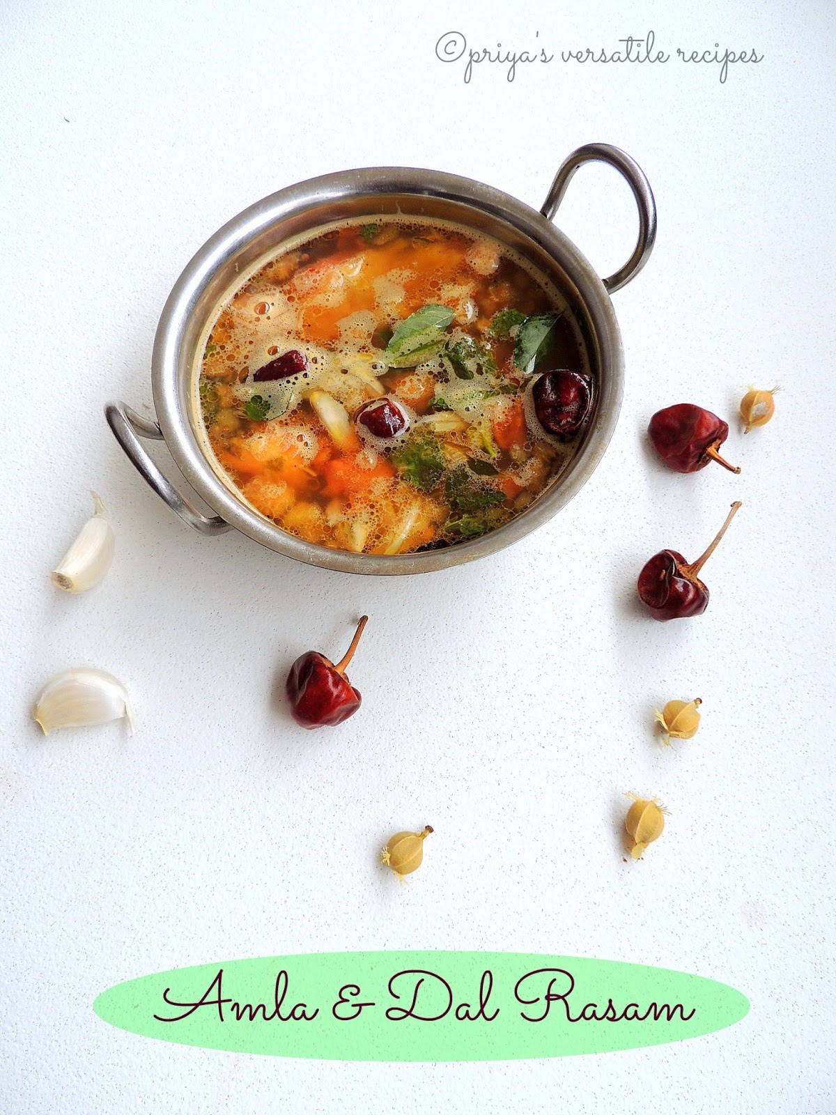 Priya's Versatile Recipes: Amla & Dal Rasam/Indian Gooseberry Dal Soup