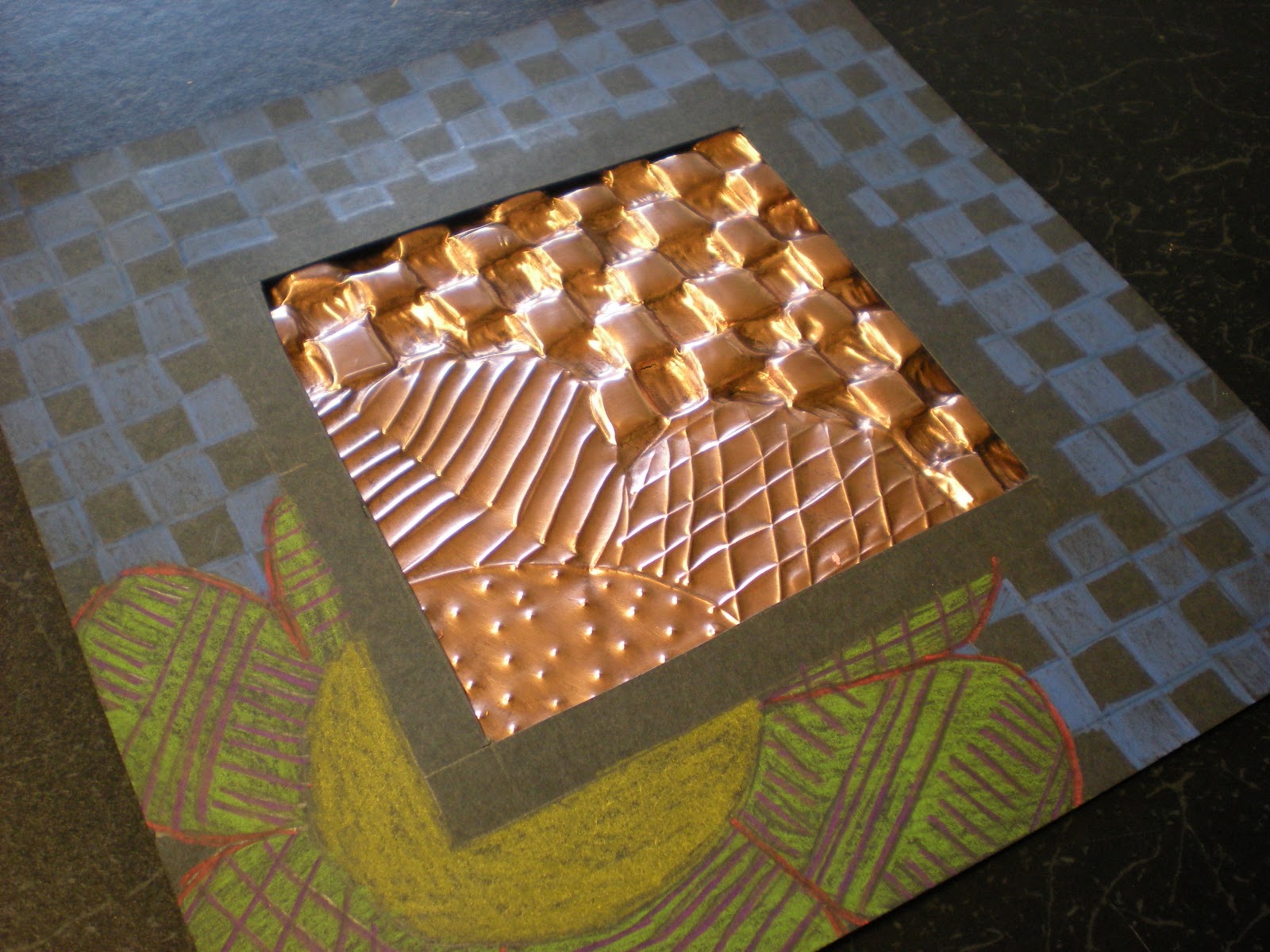 Octorara JHS ART: 8th grade-LINE-Copper relief