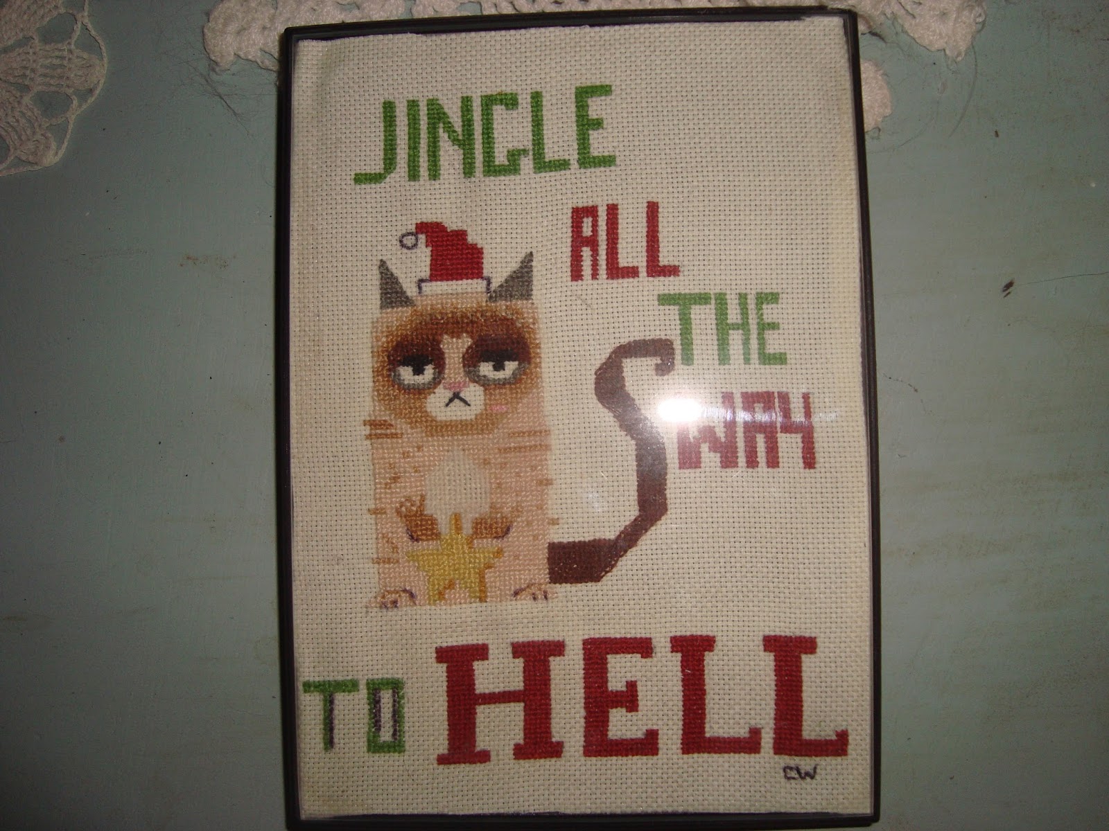 Lady of Whimsy: Grumpy Cat Cross Stitch