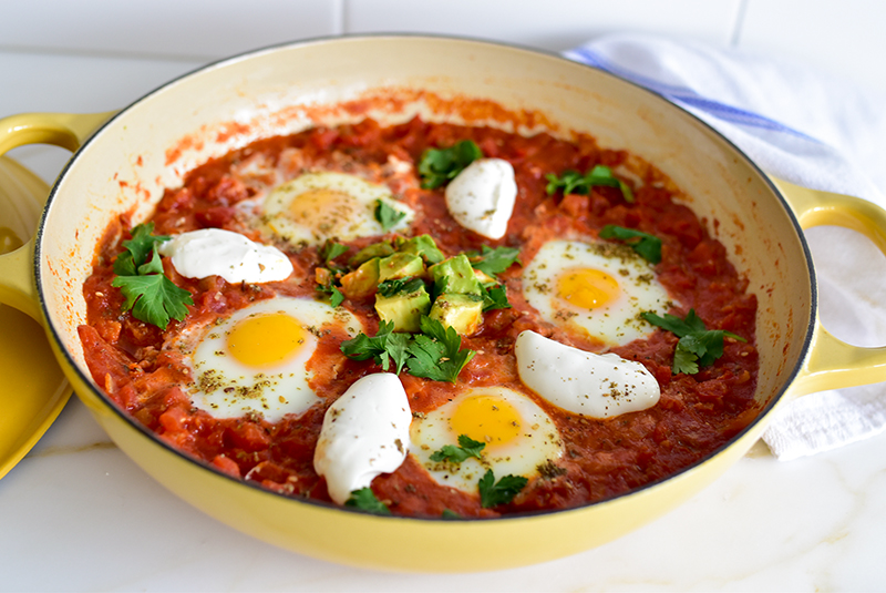 Shakshuka with Avocado, Labneh, and Za’atar Recipe | LEBANESE RECIPES
