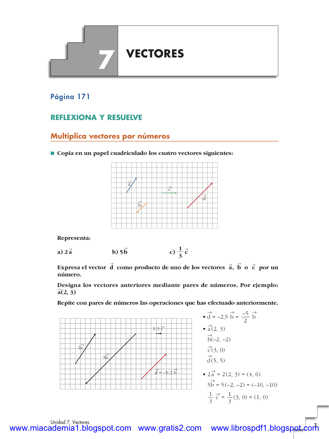Matemáticas I: SOLUCIONES_Vectores + Geometría Analítica