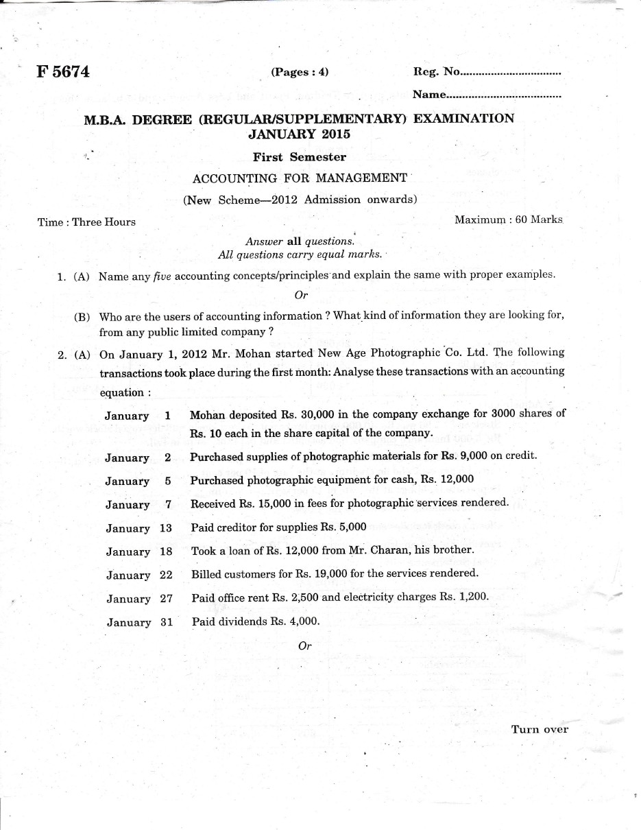 MARIAN LIBRARY: M.G UNIVERSITY MBA 1st SEM ( ACCOUNTING FOR MANAGEMENT ...