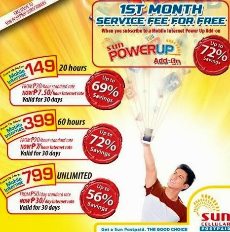 Sun Cellular Postpaid PowerUp Add-on Free Service Fee for 1st Month