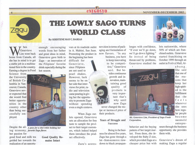 Mga Kwento ni Mumay: The Lowly Sago Turns World-Class (Zagu's Success ...